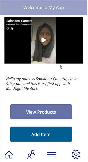 My Products App - MindSight Mentors